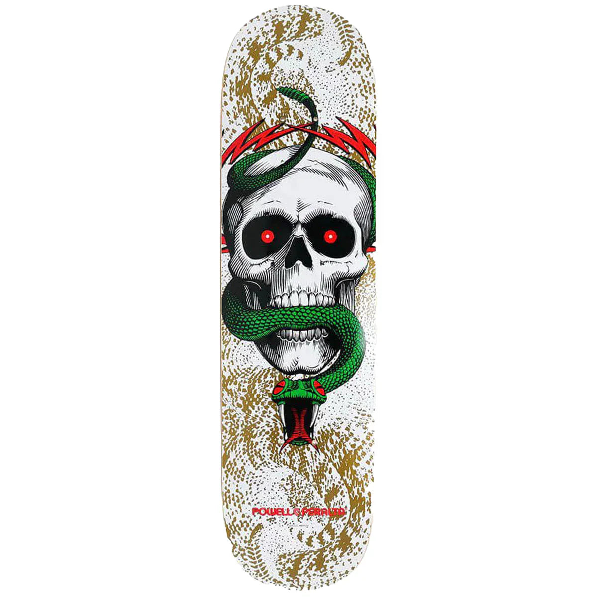 Powell Peralta Skull & Snake White/Metallic Gold Skateboard Deck |7.75 ...